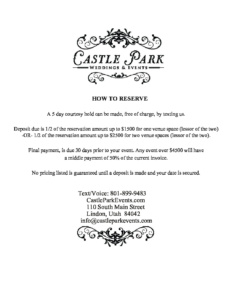 Castle-Park-Pricing | Castle Park Weddings & Events Venue, Utah County